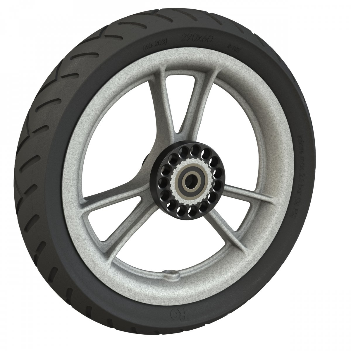 Purbanehjul 11.2/5" Sort m. Nav Bremsesystem - Hjul - Rolko Scandinavia ApS